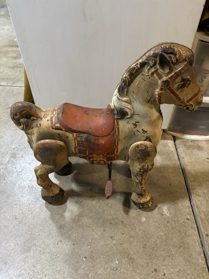 1940’s MOBO Bronco Metal Riding Toy Horse Self-Propelled England Wheels ...