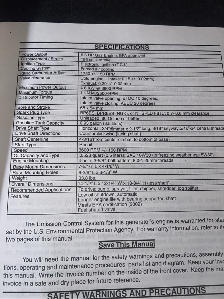 Greyhound 6.5 HP 4 Stroke OHV Horizontal Shaft Gas Engine 196cc OPEN ...