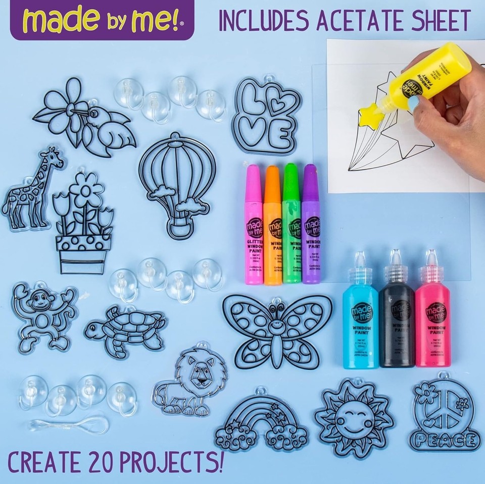 DIY Window Art Suncatchers Craft Kit for Kids – Paint & Create 20 ...