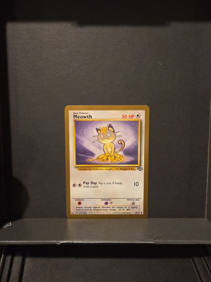1999 Pokémon TCG Meowth Jungle Gold Bordered Promo Card 56/64 | eBay
