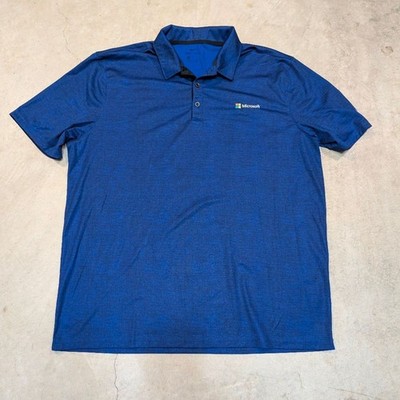 Nike Dri-Fit Microsoft Employee Men's XL Blue Polo Shirt | eBay