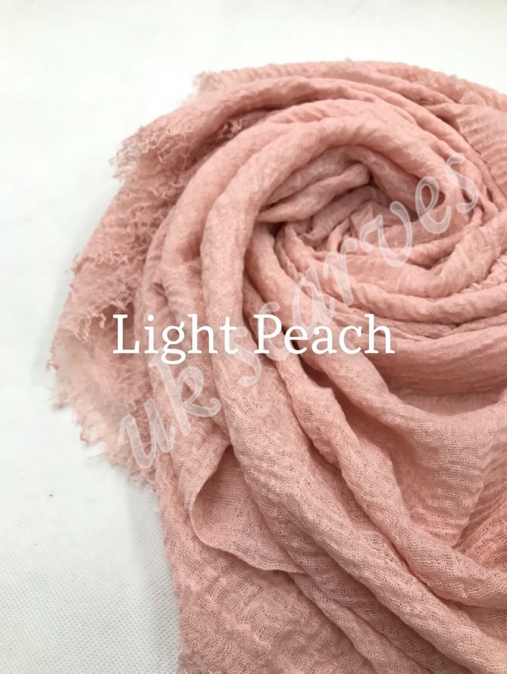 New Crimp Crinkle Frayed Edges Maxi Scarf Hijab Crimped Scarves Habiba ...