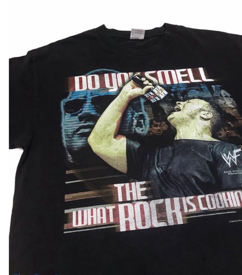 Vintage 2000 The Rock Do You Smell What The Rock Is Cookin WWF Size ...