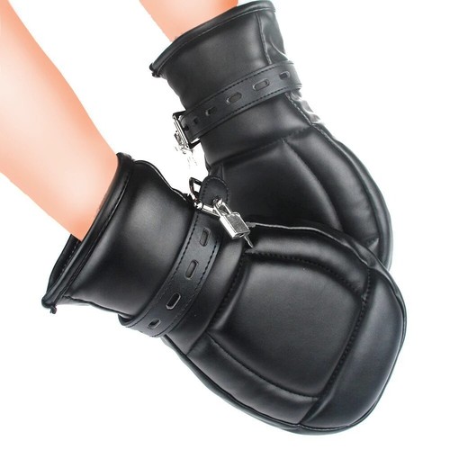 Dog Paw Padded Fist Mitts Socks Bondage Mittens/Boots Handcuffs BDSM ...