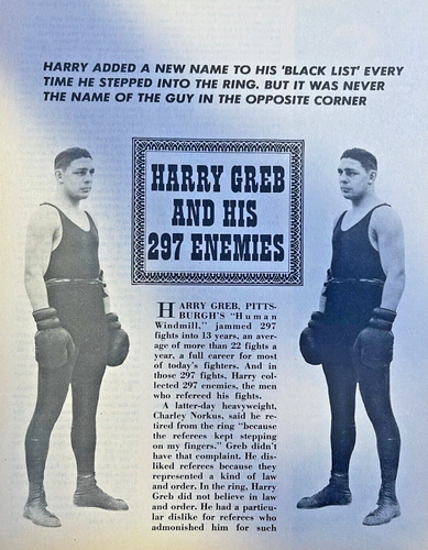 1969 Boxer Harry Greb illustrated | eBay