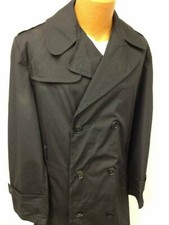 US Army Dress Uniform Trench Overcoat All Weather ASU Coat Jacket Black ...