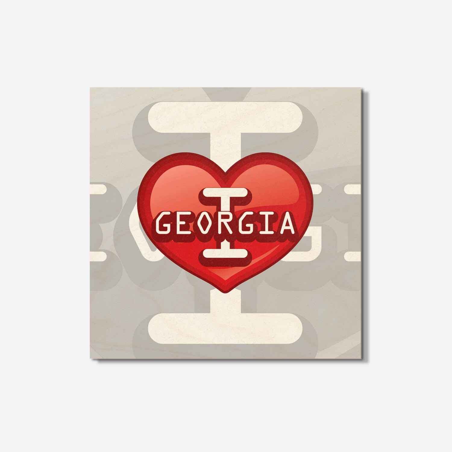 I Love Georgia Heart 5x4 4'' X 4'' Square Wooden Coaster | eBay