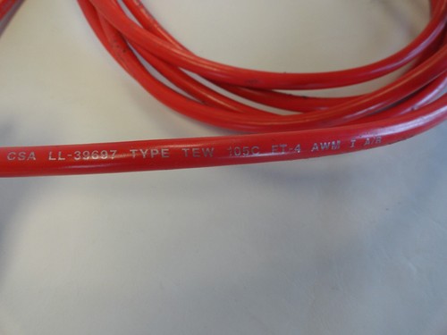 6 AWG GAUGE TYPE TEW 1283 / 1232 COPPER ELECTRICAL WIRE RED 16 1/2 ...