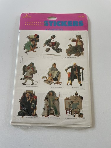 Vintage NORMAN ROCKWELL Sticker 4 Sheet Pack CURTIS Pub Co | eBay