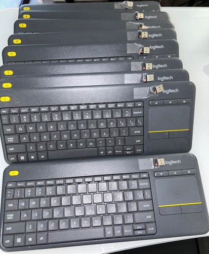 Lot of 10 Logitech K400 Plus keyboard RF Wireless Black TESTED Used ...