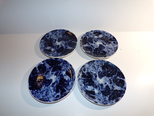 4 VILLEROY & BOCH BLUE MARBLE PLATES 4" DEPUIS 1748 Luxembourg ...
