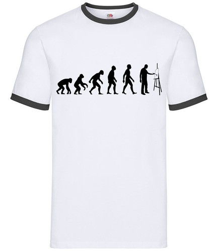 Evolution Of Man Artist - Mens Ringer - Art Painter Painting Drawing ...