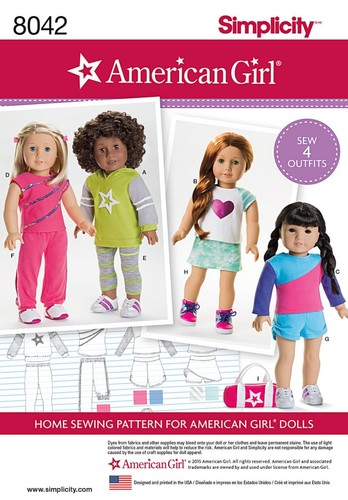 Simplicity 8042 American Girl 18" Doll Gym Clothes Sewing Craft Pattern ...