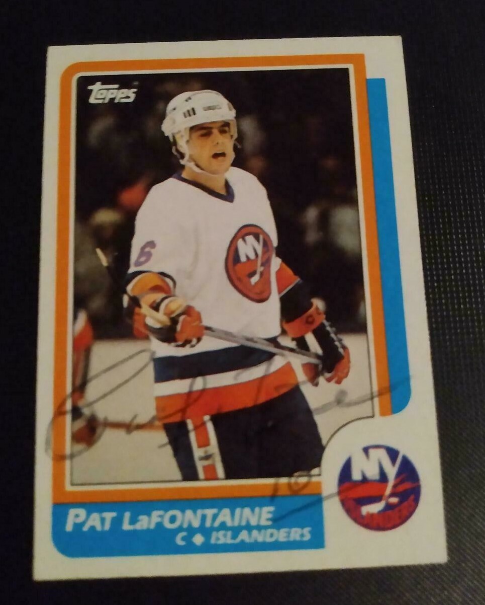 1986/87 Topps Pat LaFontaine Double Signed Stamped? Auto #2 Autograph ...