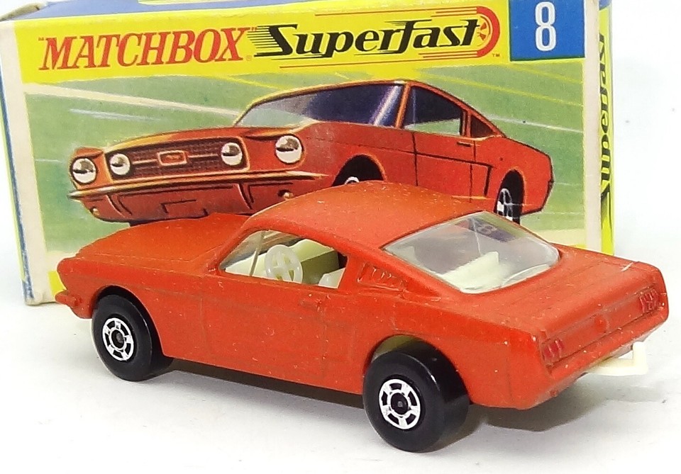 LESNEY MATCHBOX NO. 8 - 1966 FORD MUSTANG - RARE 'BURNT ORANGE' & BOXED ...