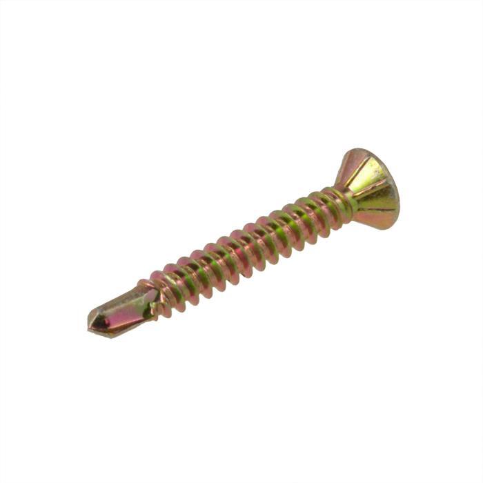 Qty 200 Countersunk Rib 8g x 30mm Metal Self Drilling Screw Zinc Yellow ...