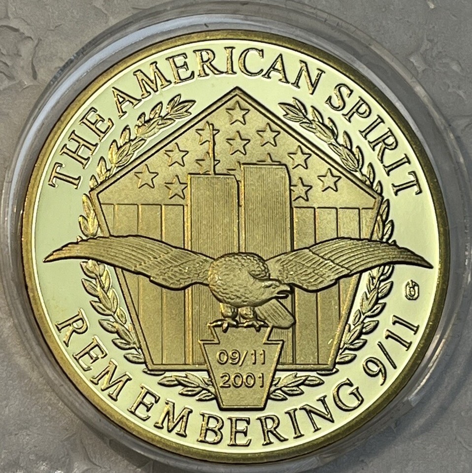 American Mint Liberty 24KT Gold Layered American Spirit Remembering 9/ ...