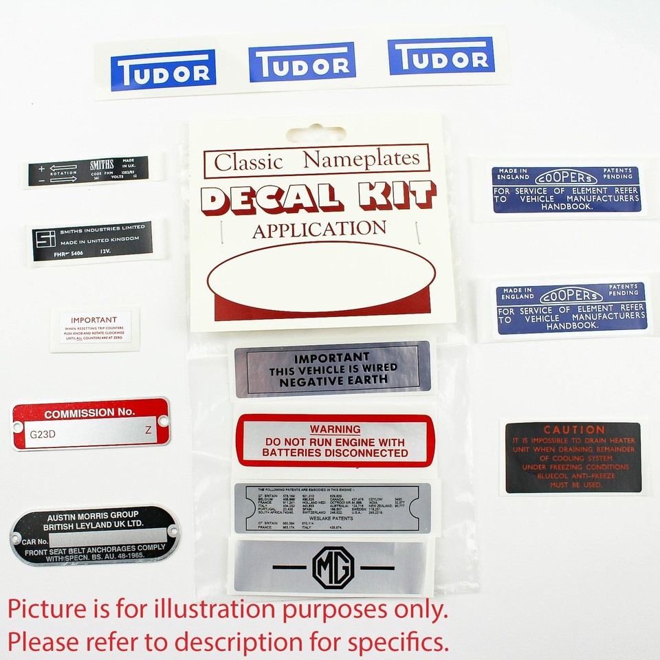 Classic MG MGB Roadster Tourer 1965 to 1967 Decals & Sticker Set | eBay