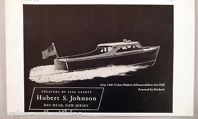 Hubert Johnson Deluxe Sea Skiff Boat PRINT AD - 1948 ~~ Hubert S ...