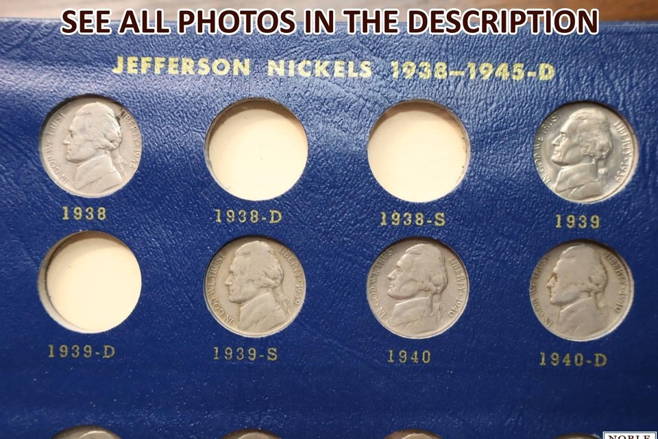 NobleSpirit (TM) 1938 - 1964 Jefferson Nickel Blue Book Coll w Wartime ...