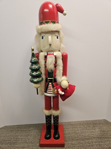 Large Santa Nutcracker With Sack And Tree (24 Inches) WOOD Decorative ...