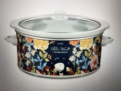 NEW RARE Pioneer Woman Fiona 5 Quart Blue Floral Slow Cooker Crockpot ...