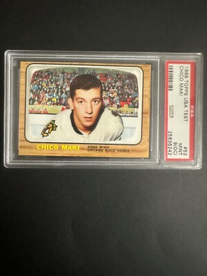 1966 Topps USA Test #53 Chico Maki MINT PSA 9 (OC) Chicago Blackhawks ...