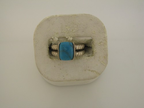 FS 925 Sterling Silver with Turquoise Roped Ring - Size 5 | eBay