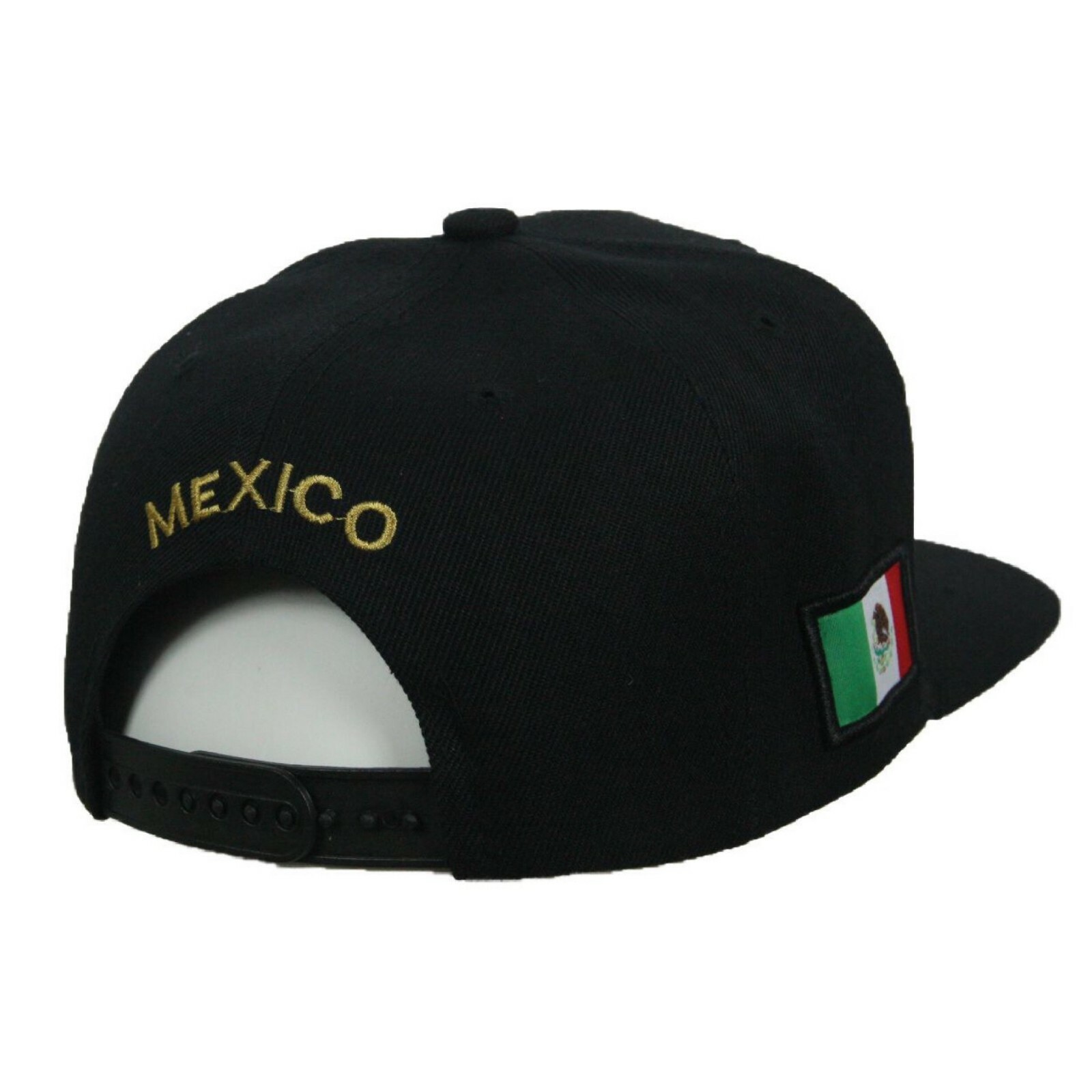 Black Cap Flat Bill Federal Snapback Gold Mexico Jalisco Sinaloa ...