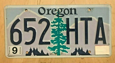 OREGON GRAPHIC PINE TREE AUTO PASSENGER LICENSE PLATE " 652 HTA " OR | eBay
