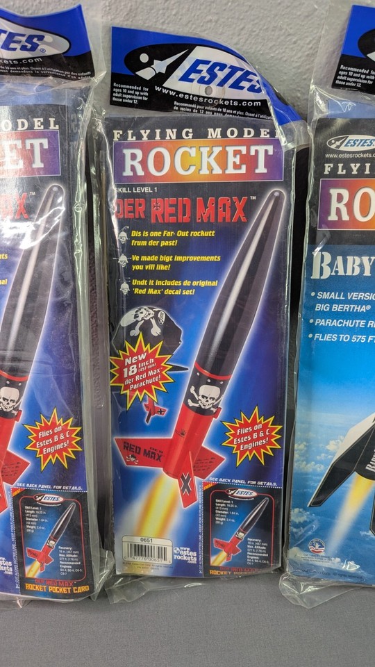 Estes Flying Model Rockets - Der Red Max - Baby Bertha | eBay
