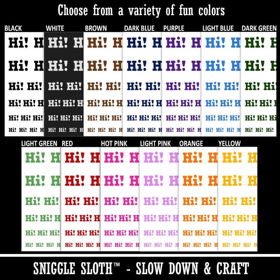 Hi Text Temporary Tattoo Water Resistant Fake Body Art Set Collection ...