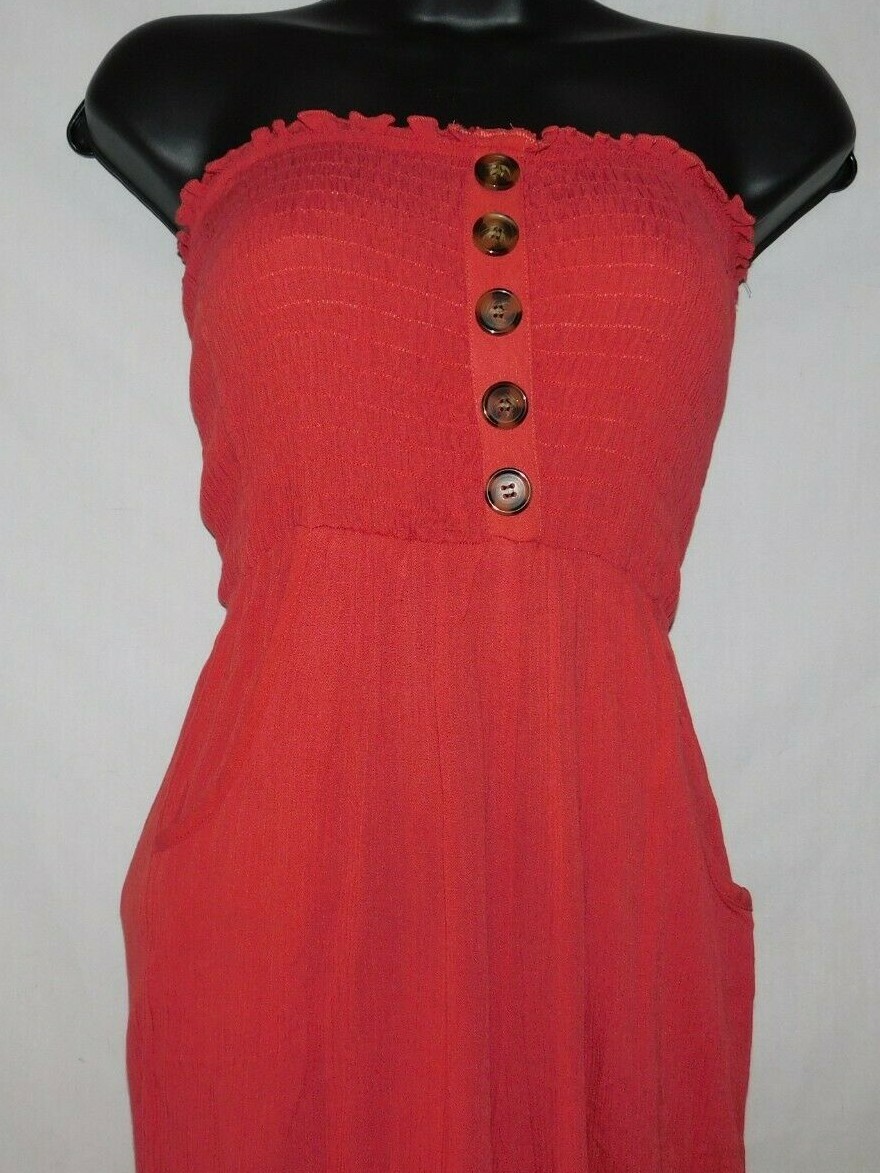 Sky Red Front Button Smock Tube Jumper Jumpsuit Size Small Brand New | eBay