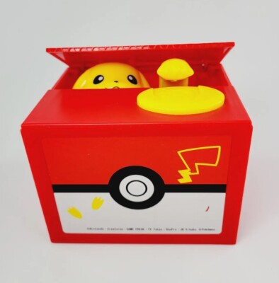 POKEMON PIKACHU MOVING ELECTRONIC COIN MONEY PIGGY BANK Tested/Works US ...