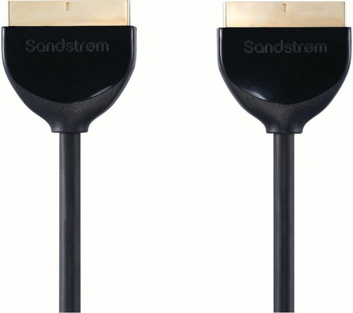 SANDSTROM AV Black Series Scart to Scart Cable TV DVD 3M Gold plated ...