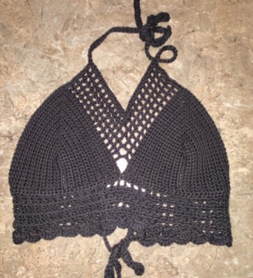 Crocheted Caged Halter Top - Boho - Festival wear | eBay