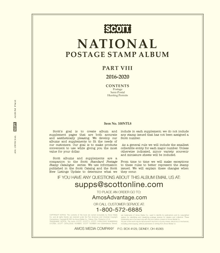 Scott Stamp Pages United States National Postage Album Part 8 2016 ...