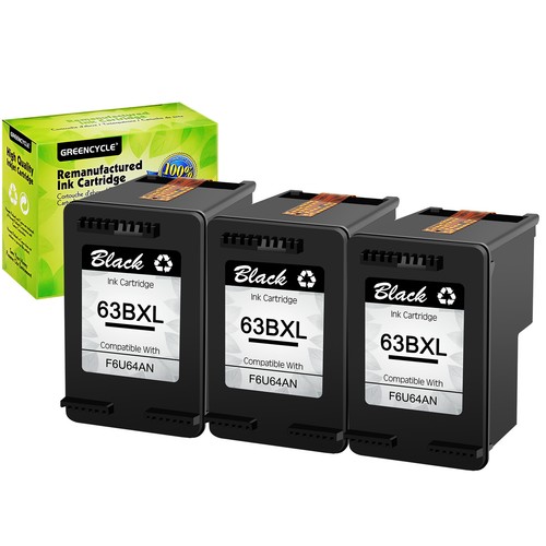 3PK 63XL F6U64AN Black Ink Cartridge For HP ENVY 4510 4511 4512 4513 ...