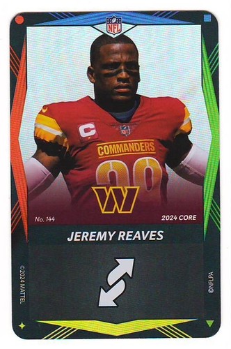 Jeremy Reaves 2024 UNO Elite NFL FOIL Wild Card Blue Green Red Yellow ...