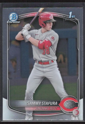 2025 Bowman #BCP-100 Sammy Stafura Chrome Prospects Cincinnati Reds 1st ...