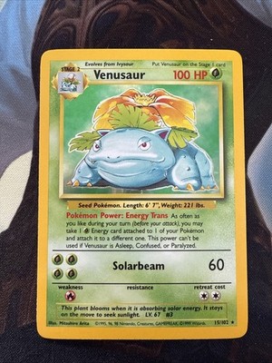 Pokémon TCG Venusaur Base Set Holo Unlimited Rare Card 15/102 | eBay