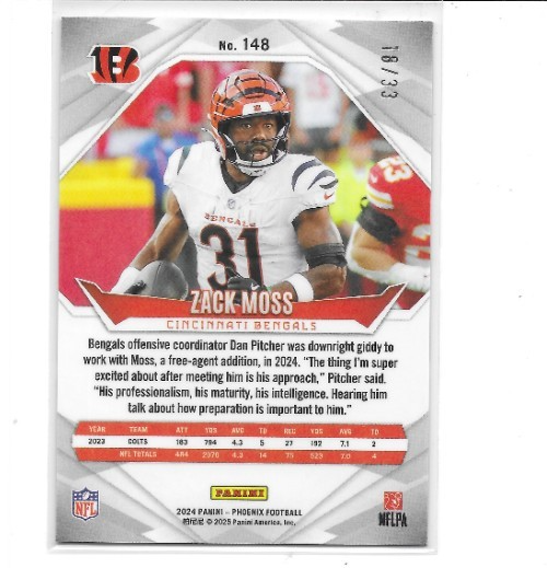 ZACH MOSS PANDORA REFRACTOR SSP /33 CINCINNATI BENGALS MINT | eBay UK