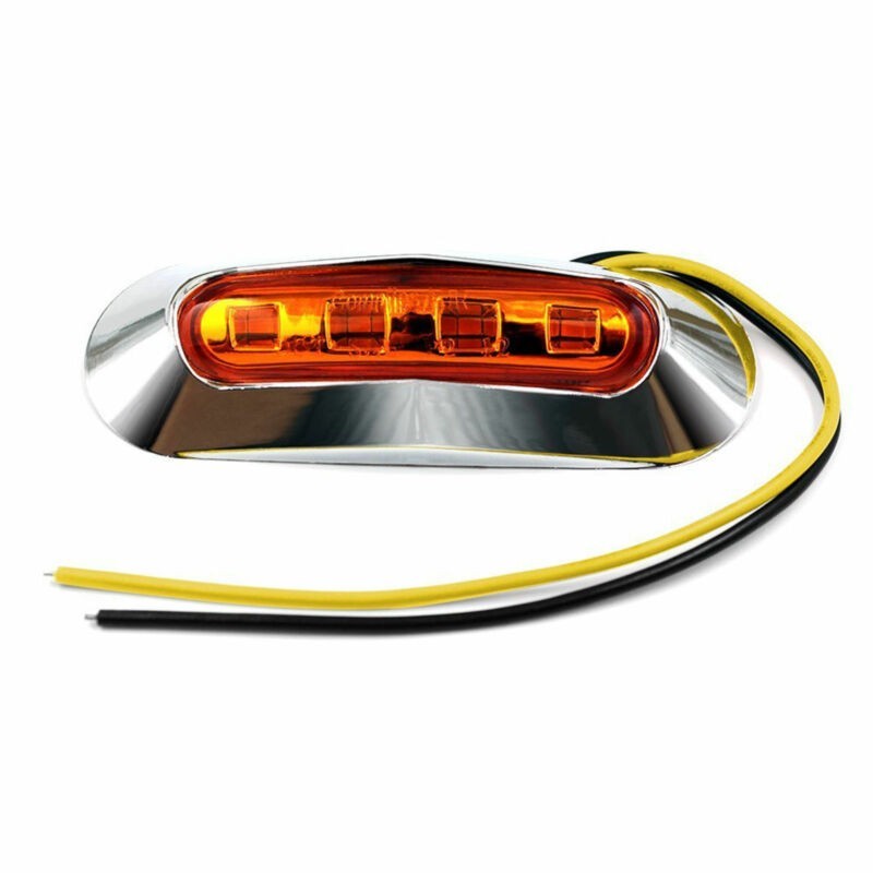 Amber 4LED Side Marker Light Lamp Truck Trailer 12V-24V W/ Screws Parts ...