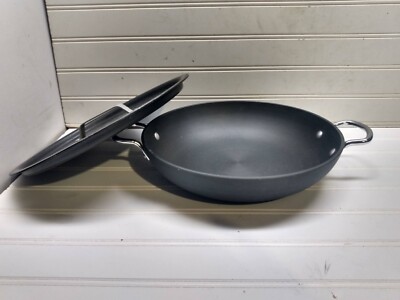 Calphalon Braiser 3 Qt Commercial Anodized Aluminum Skillet 10" Wok Fry ...