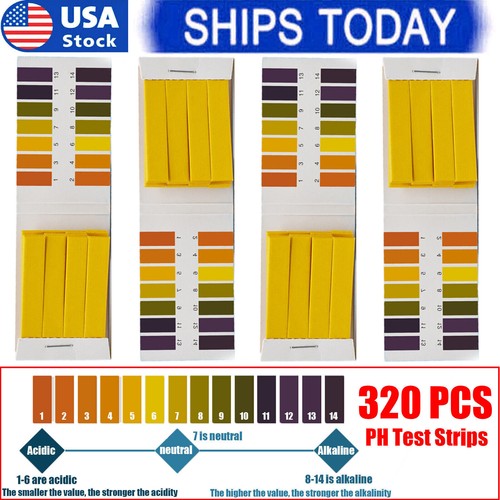 320x 1-14 pH Indicator Test Strips Laboratory Paper Litmus Tester Urine ...