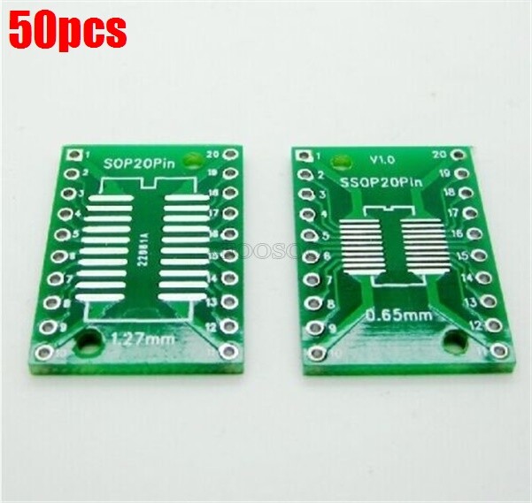 50Pcs SOP20 SSOP20 TSSOP20 To DIP20 Pitch 0.65/1.27MM Adapter Pcb Board ...