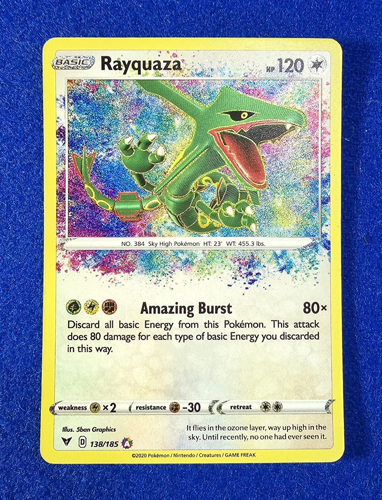 Rayquaza 138/185 Vivid Voltage Set AMAZING RARE Pokemon Card NEAR MINT ...