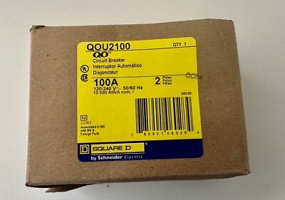 New Square D QOU2100 2 Pole 100 Amp 120 240V QOU 🔥Brand New In Box🔥 | eBay