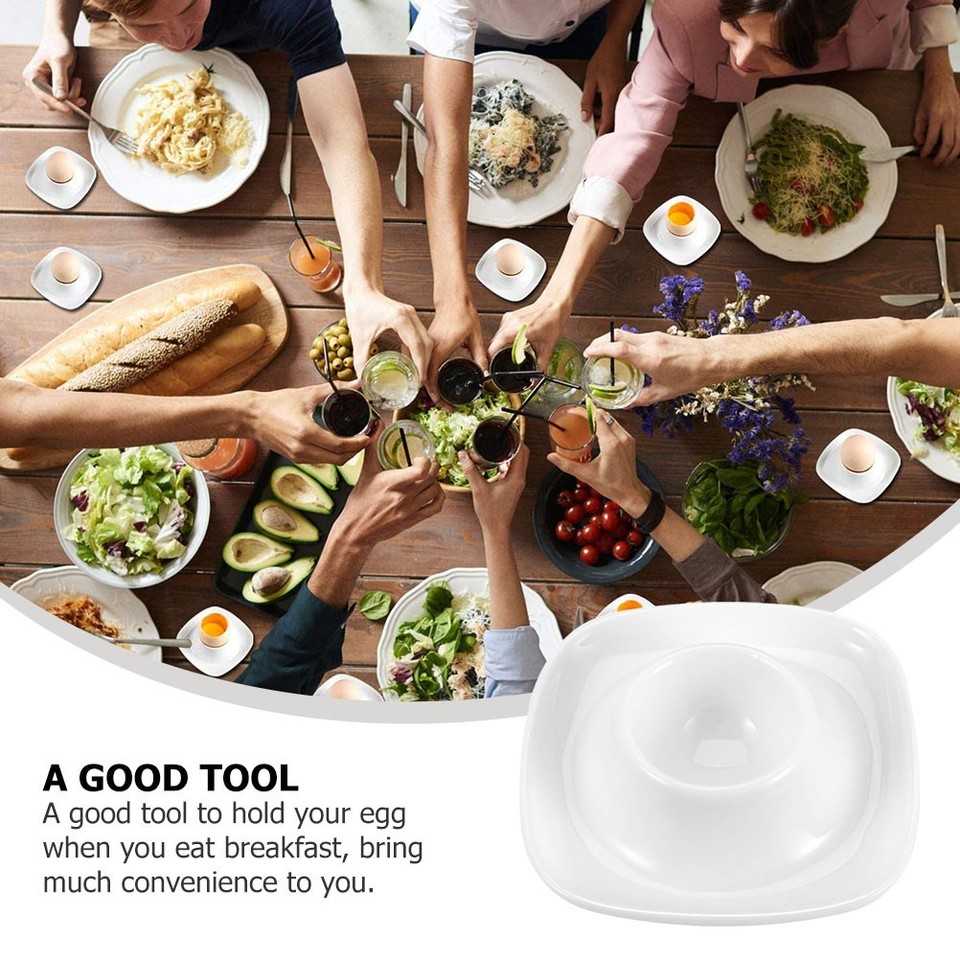2 Pcs Boiled Egg Container Cute Tray Tumbler Cup Porcelain Soft Holder ...