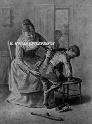 C. 1880's Woman Sewing Boy's Pants J.F. Ryder Publishing 8X10 Litho ...